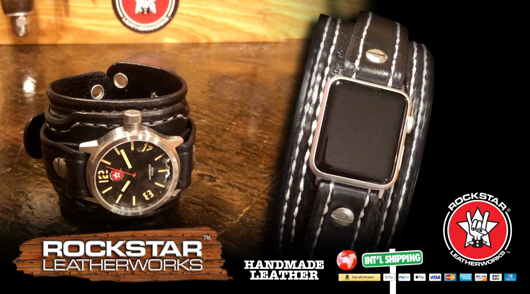 Leather Cuff Watches, Watch Bands & Cuffs by Rockstar Leatherworks