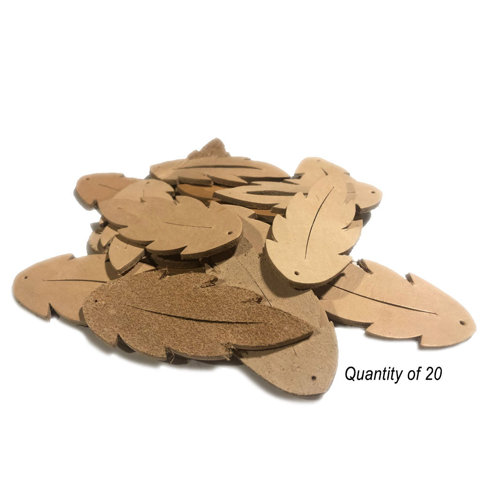 (20) Feather Shaped 7/8 Oz. Veg Tan Leather Blanks - Rockstar Leatherworks™