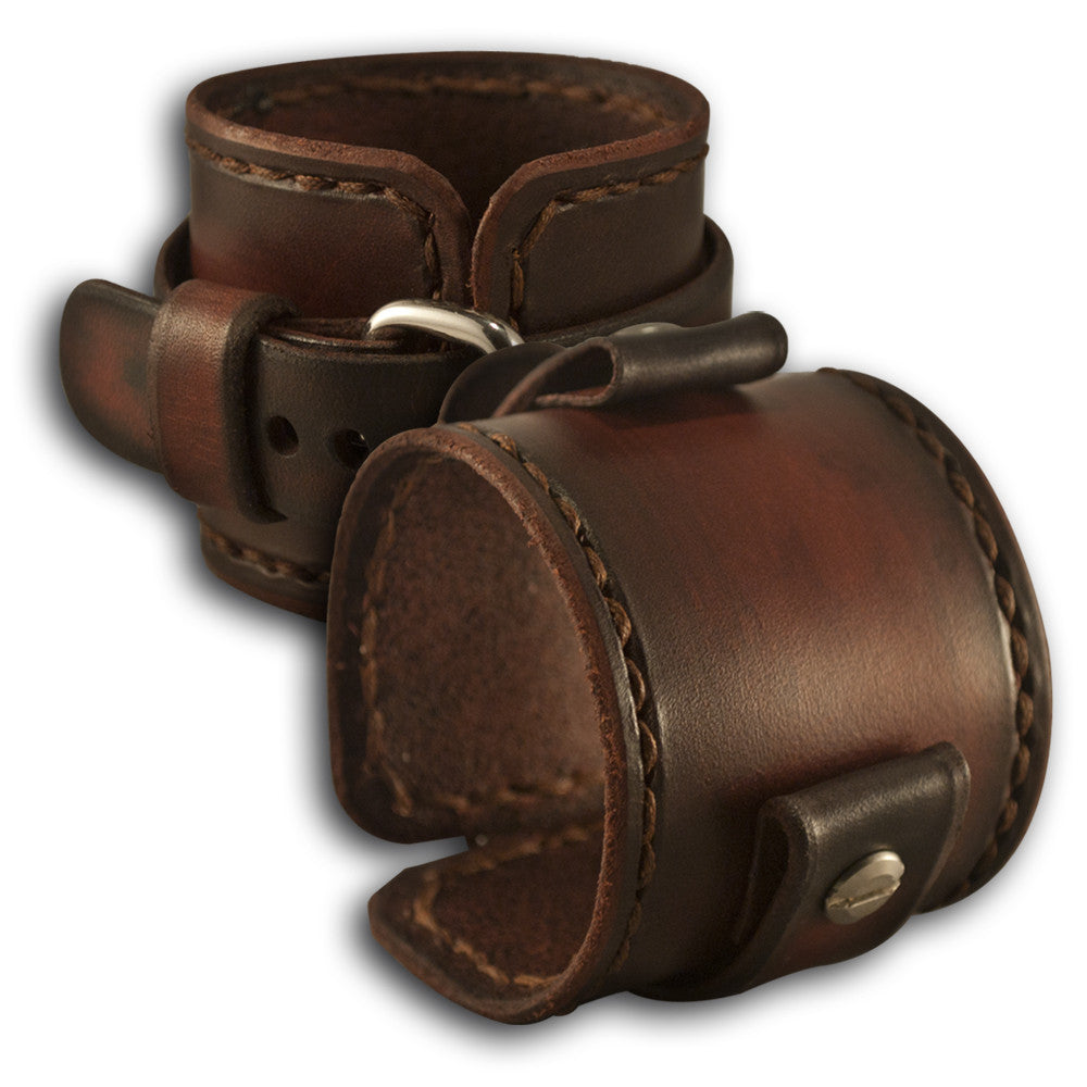 Handmade Wide Leather Cuff Watch Bands Custom by Rockstar Leatherworks ...