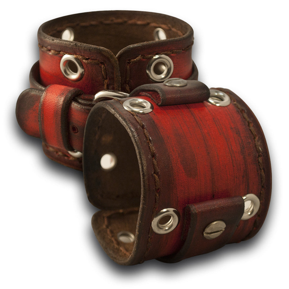 Handmade Wide Leather Cuff Watch Bands Custom by Rockstar Leatherworks ...